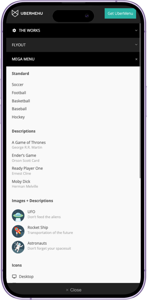 UberMenu - SevenSpark